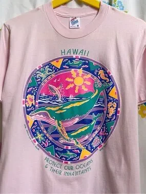 Jerzees | Shirts | 9s Vintage Protect Our Oceans Whale Art Tshirt ...